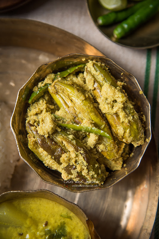 Color and Spices: Potol Posto with a coconut twist