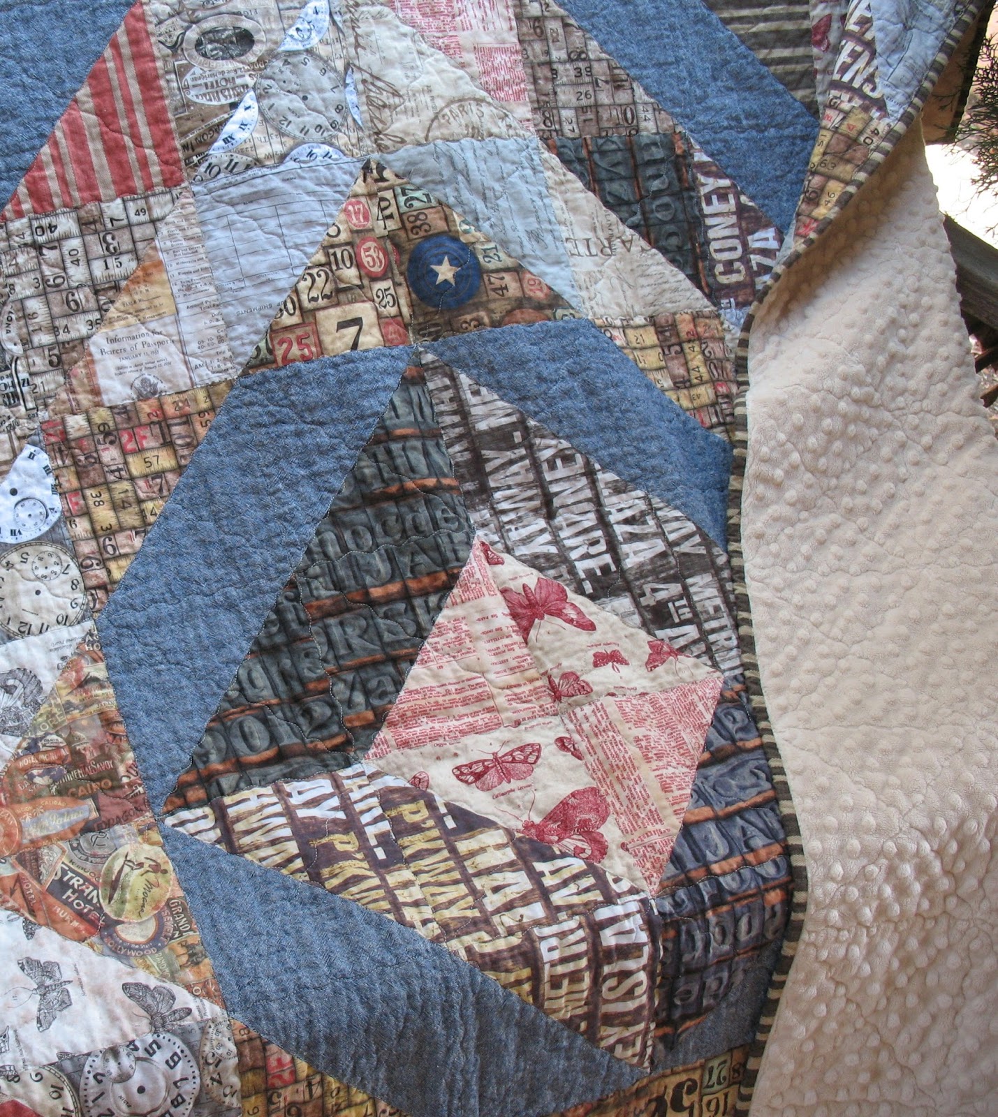 Ye Olde Sweatshop: Eclectic Elements Half Square Triangle Quilt (#57)