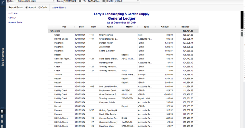 General Ledge ~ Certificate Letter