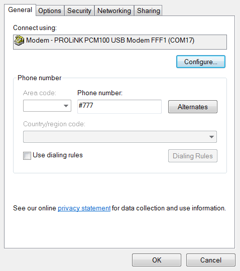 ManThog: Setting Dial-up Connection