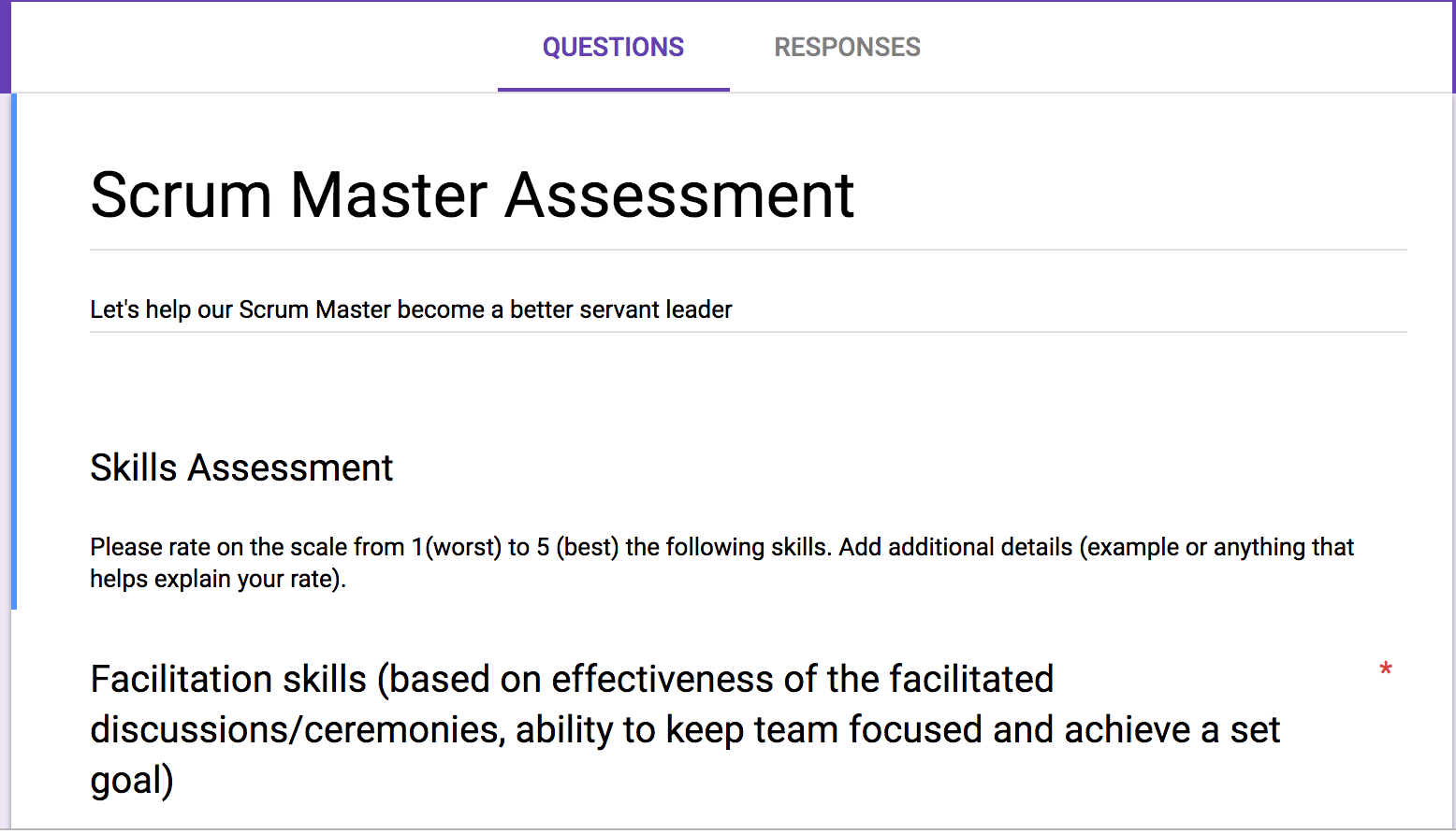 Scrum Master Assessment