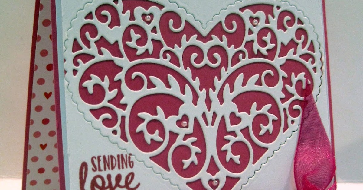 Crafting By The Beach: Scrolly Heart Valentine
