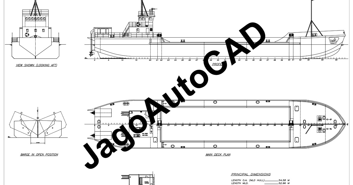Barge DWG Drawing AutoCAD Free