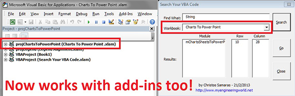 Search Your VBA Code (Excel Add-In) - My Engineering World