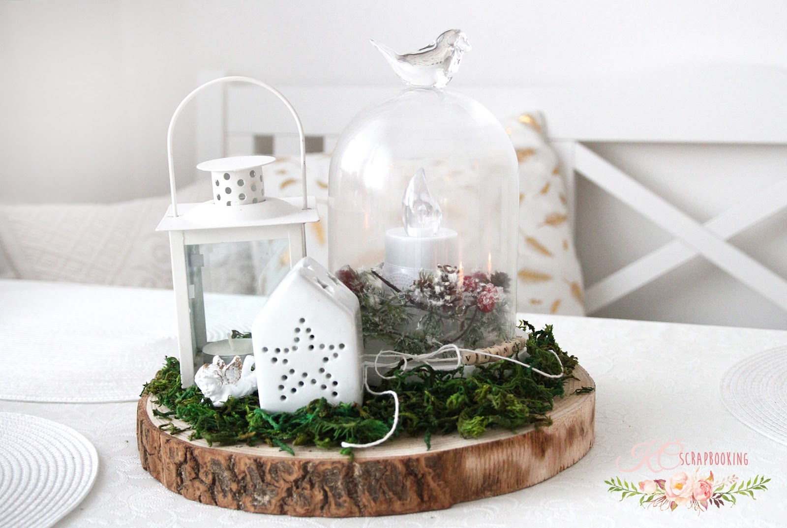 Vianočná dekorácia na stôl - KČ scrapbooking