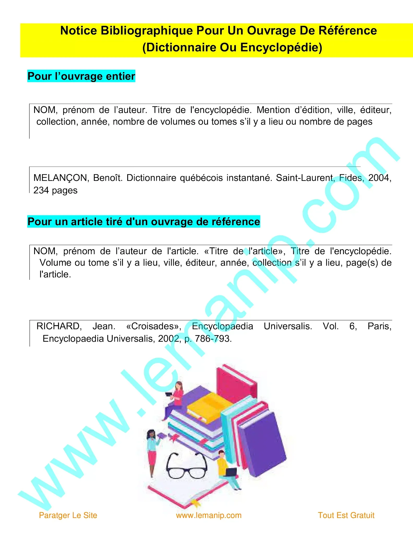 Exemple de bibliographie : Comment