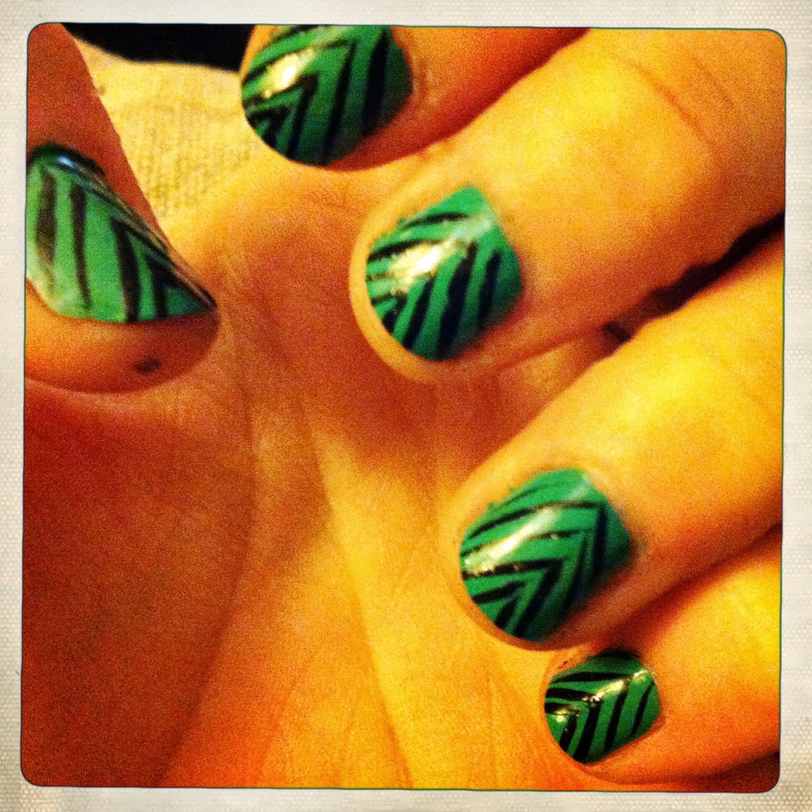 Butter My Biscuits Blog: Fall Nails...Chevron-y with Teal
