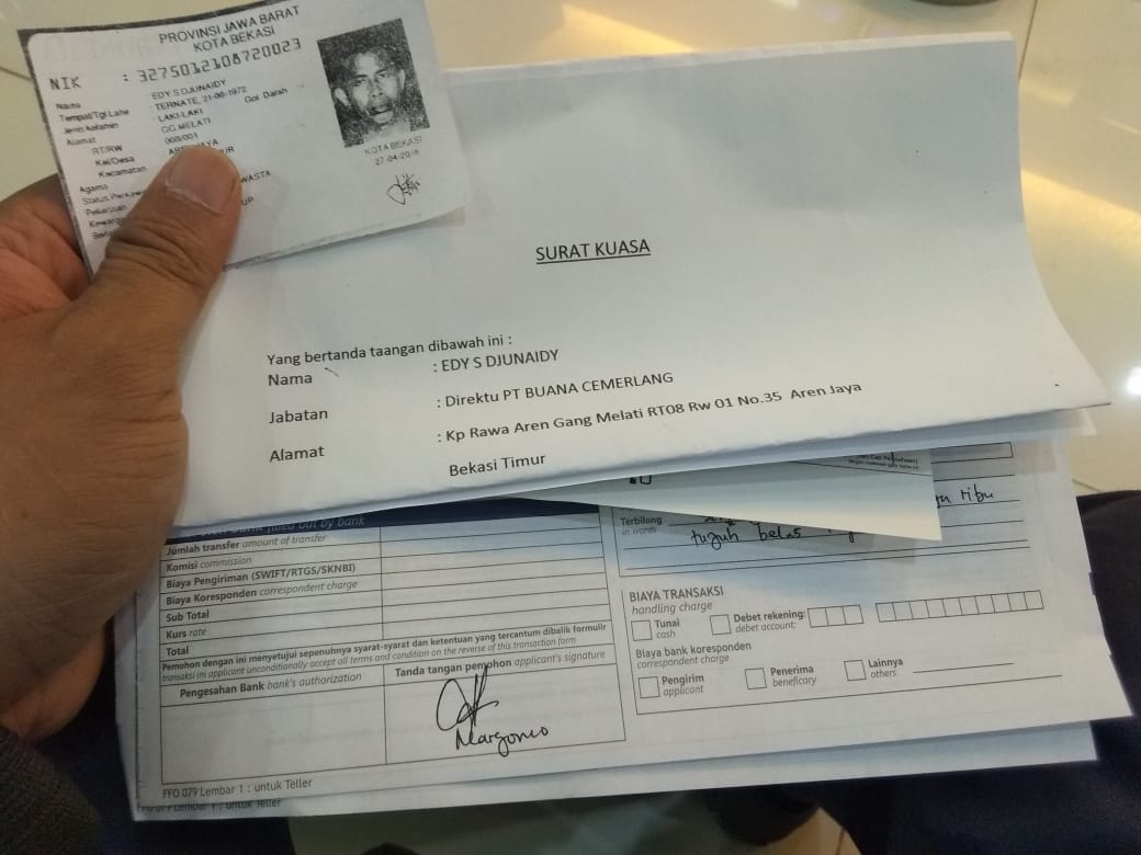 Mencairkan giro bank mandiri dengan surat kuasa. - Maraska