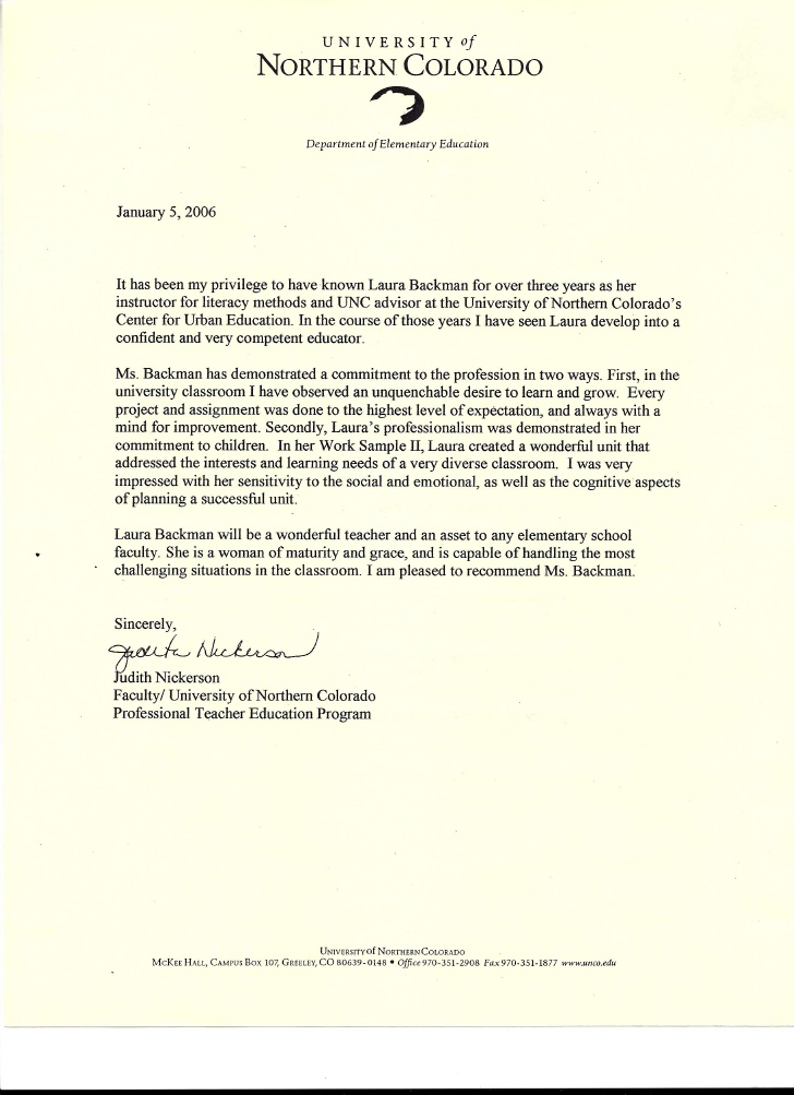 Letter Of Recommendation For A Special Education Teacher ~ Medical Resume