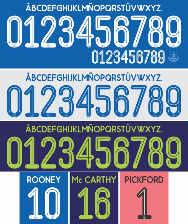 Everton FC 2017-18 font