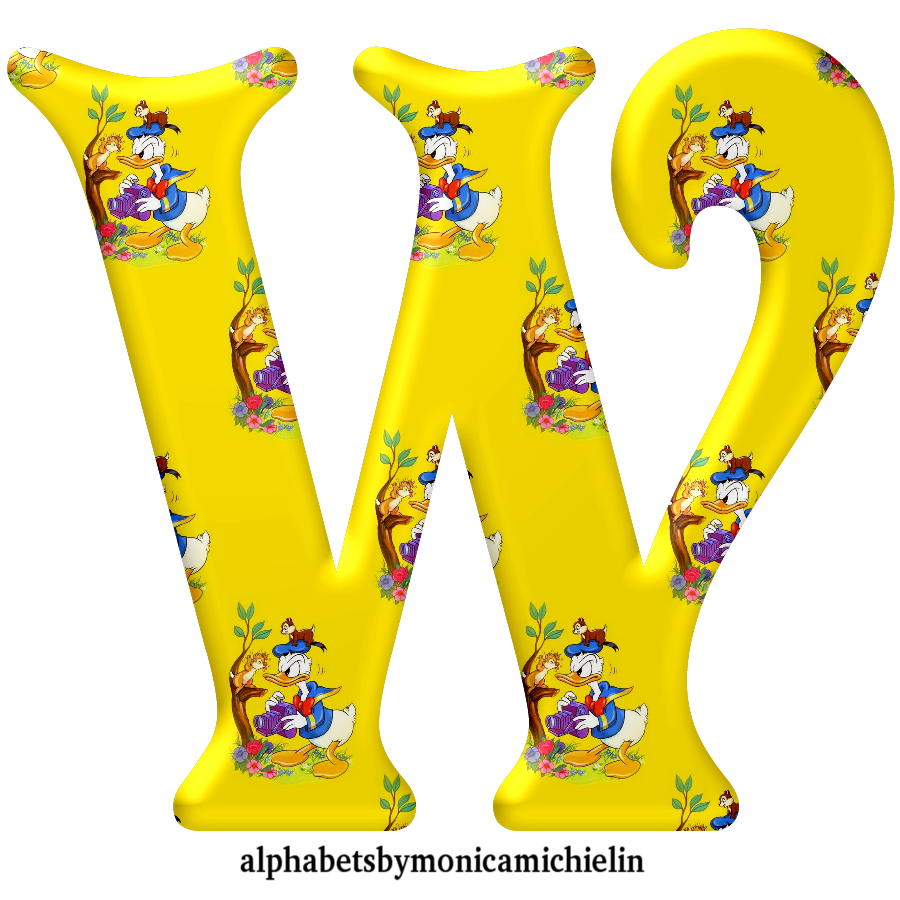 M. Michielin Alphabets: DONALD DUCK YELLOW TEXTURE SEAMLESS ALPHABET ...