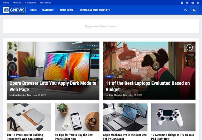 15+ Best Free Blogger Templates with Dark mode Feature | Dual UI Free ...