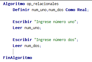 Operadores Relacionales en PSeInt
