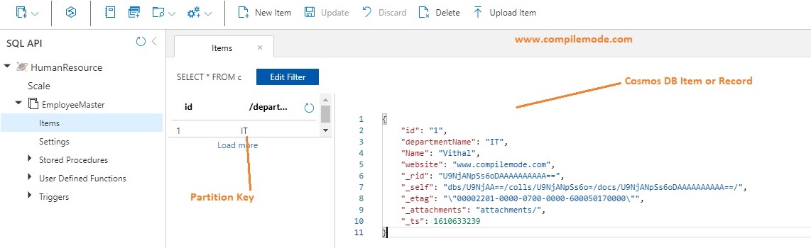 Creating Azure Cosmos DB Using Azure Portal