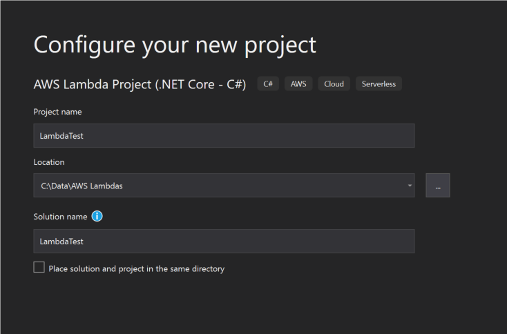 Building an AWS Lambda through AWS Console and Visual Studio