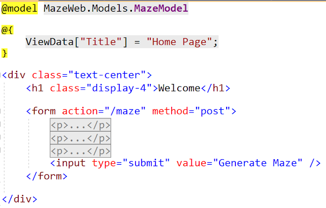 Jeremy Bytes: Building a Web Front-End to Show Mazes in ASP.NET Core MVC