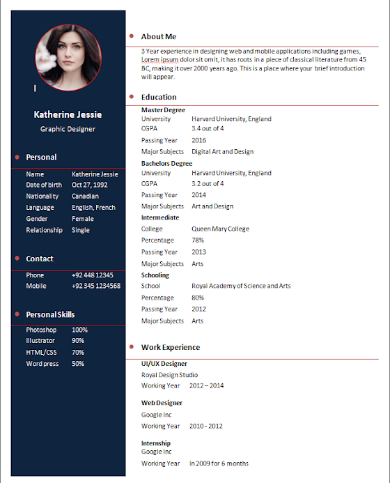 Random - CV templates in MS Word Format