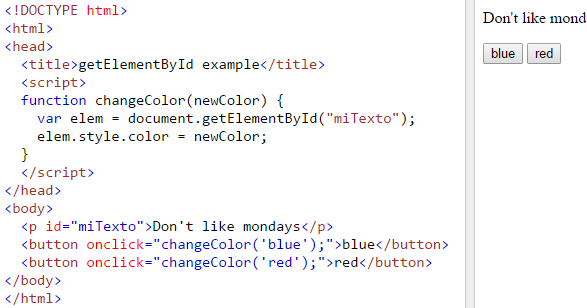 Alto Código: getElementById