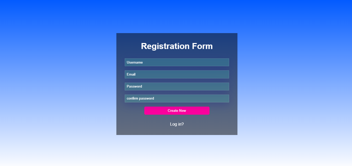 Registration Form Html Template Free Download Gradient Color