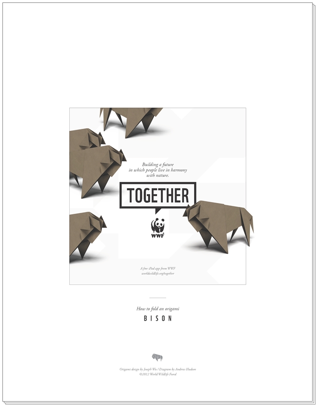 WWF Bison Origami - Ruby Book Origami