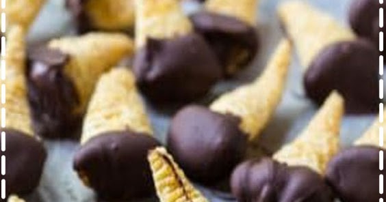 Chocolate Dipped Peanut Butter Bugles - Food Carolyn