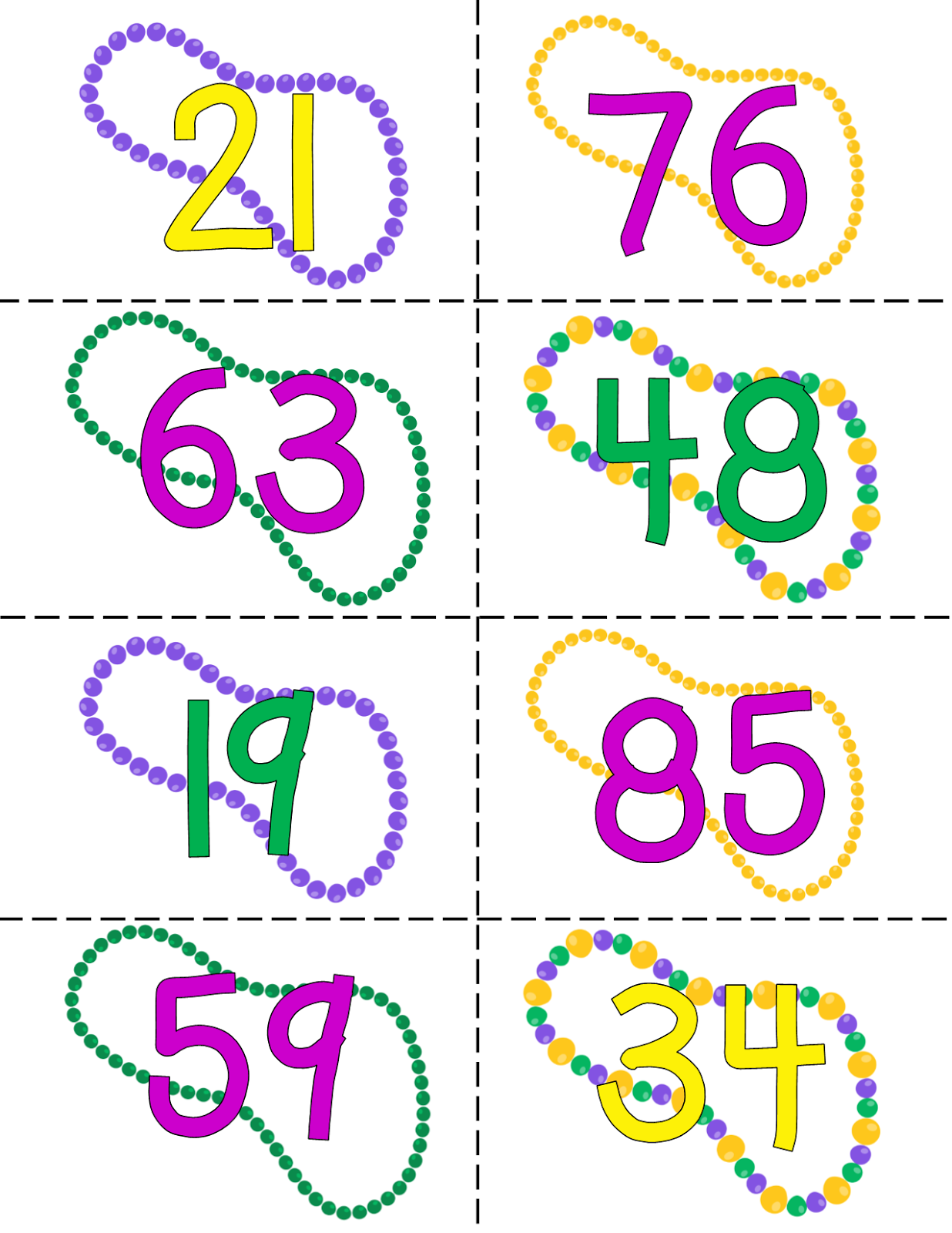 Mardi Gras Madness!!!!!!! Math mini unit on Ten More and Ten Less ...