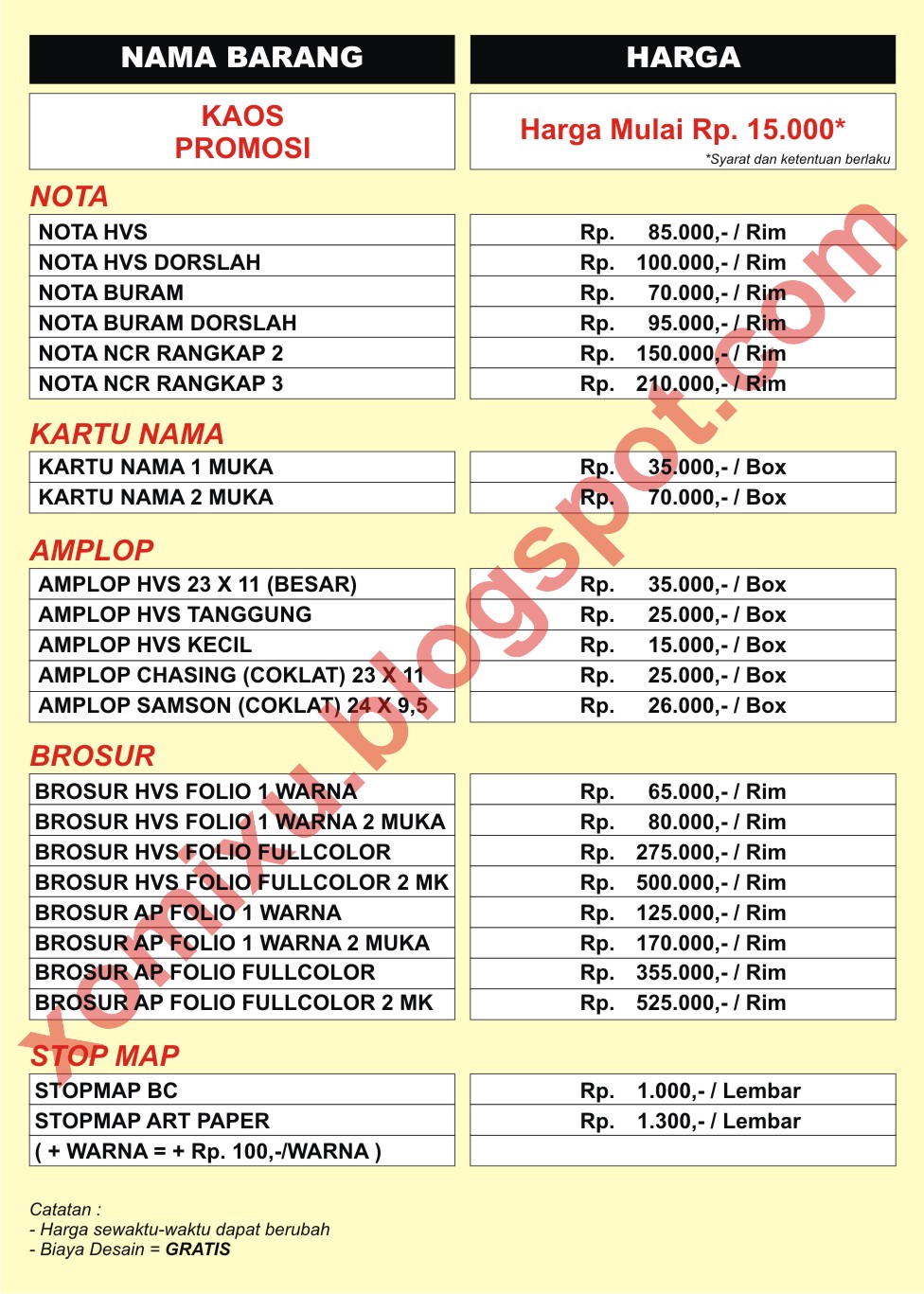 23+ Contoh Daftar Harga, Inspirasi Penting!