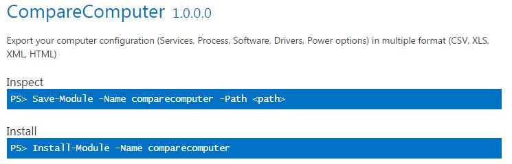 PowerShell module: Compare 2 computer configurations (services, drivers ...
