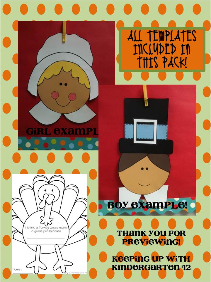 Keeping Up With Kindergarten: A Pilgrim Craftivity Pack and a FREEBIE!