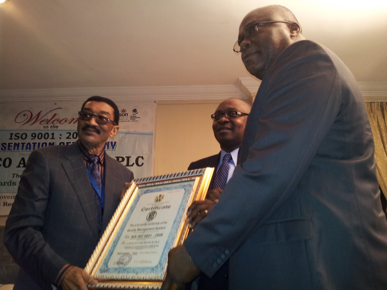 INSPENONLINE: From left: Chairman Lasaco Assurance Plc Edward Akin ...