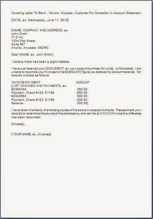 Account Reconciliation Letter Format