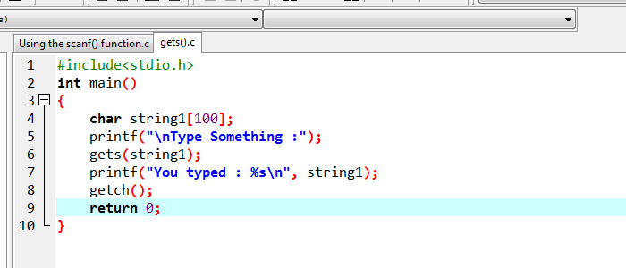 C Input and output Functions