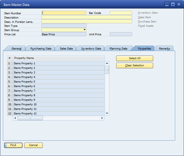 Item Master Data SAP Business One - SAP business one
