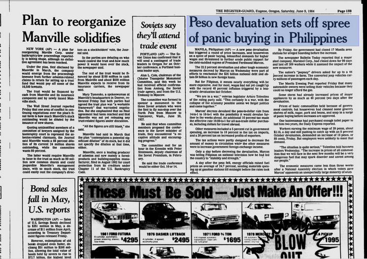 History of Ferdinand Marcos: Peso Devaluation Sets Off Panic Buying in ...