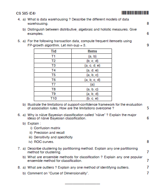 Mangalore University M.Sc. COMPUTER SCIENCE Third Semester CS 505 (E4 ...