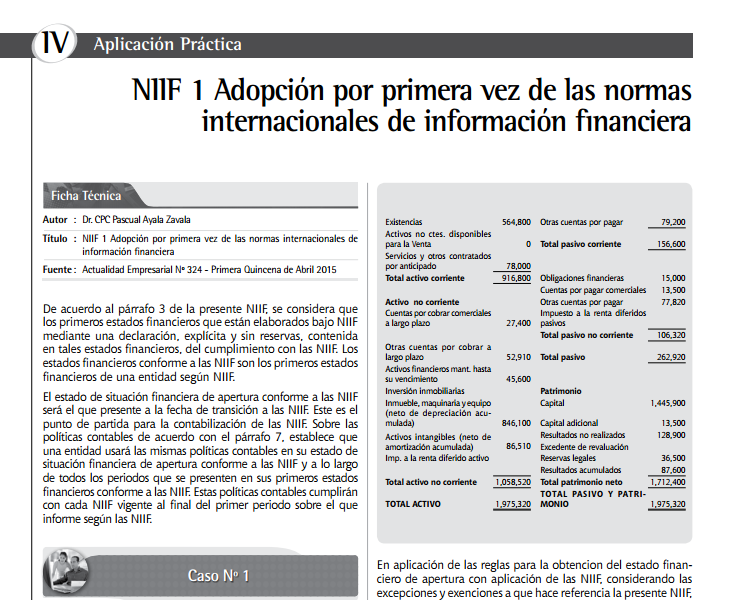 ACTUALIDAD EMPRESARIAL CONTABLE: NIIF 1 Adopción por primera vez de las ...