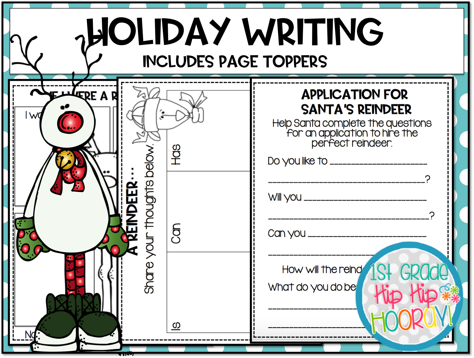 1st Grade Hip Hip Hooray!: December Writing with Craft