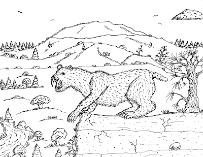 Robin's Great Coloring Pages: Smilodon Saber Tooth Cats