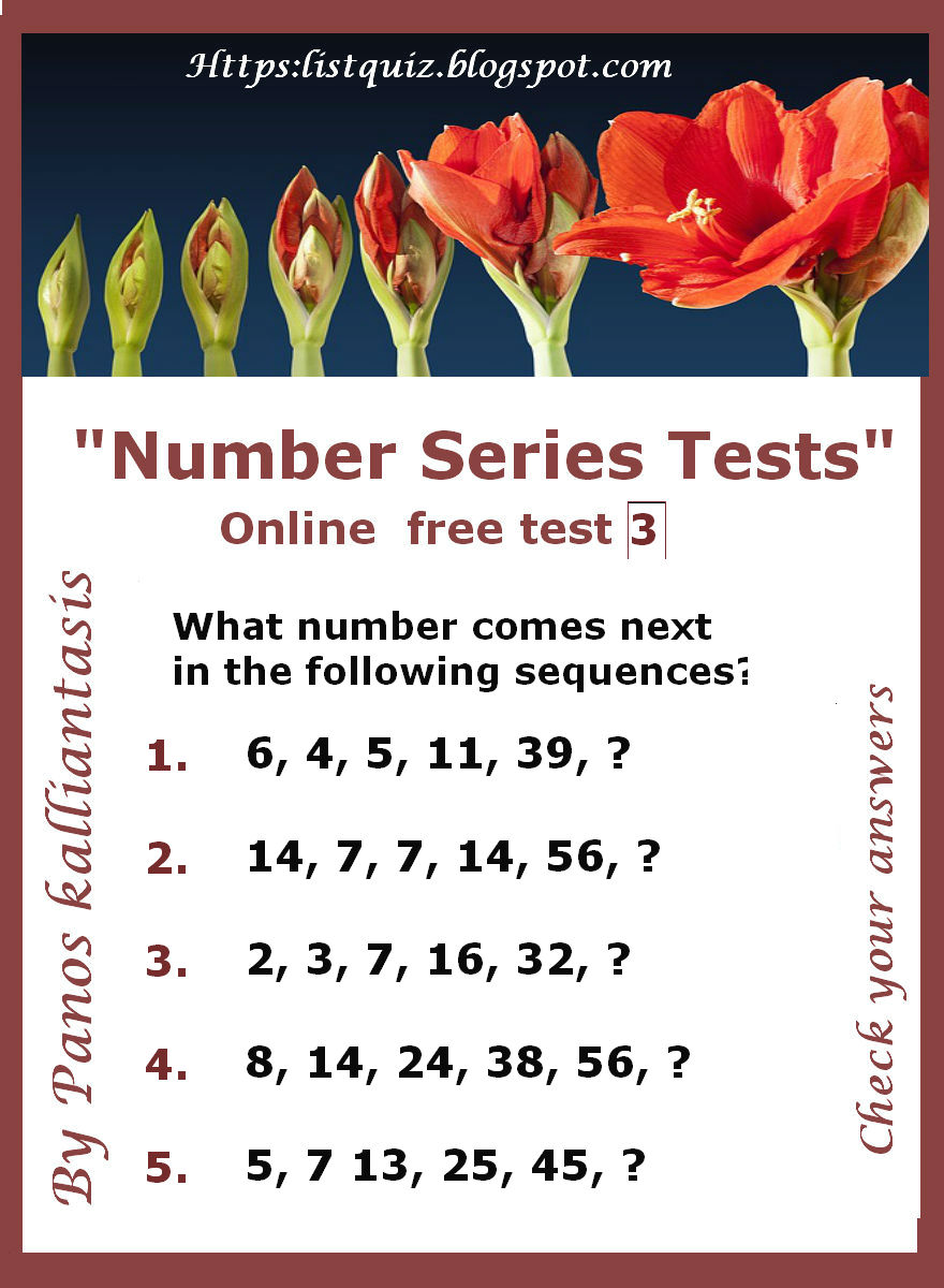 Brain teasers and puzzles: Third free test "Number Series"