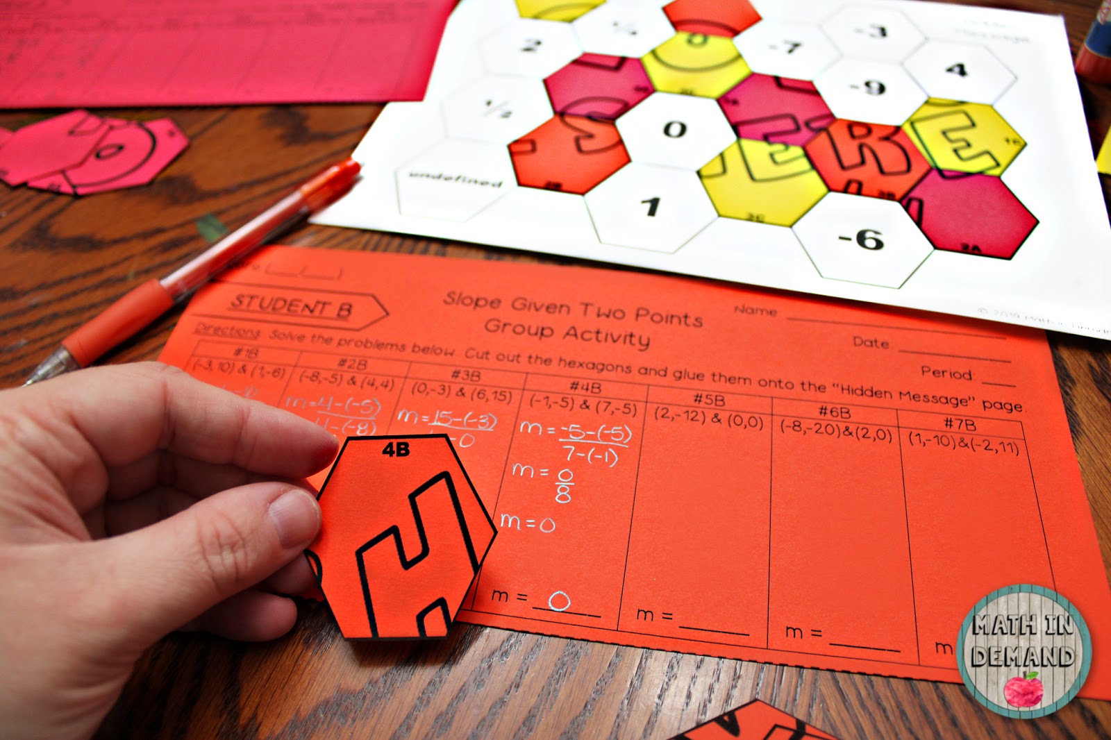 Math in Demand: Slope Given Two Points Group Activity