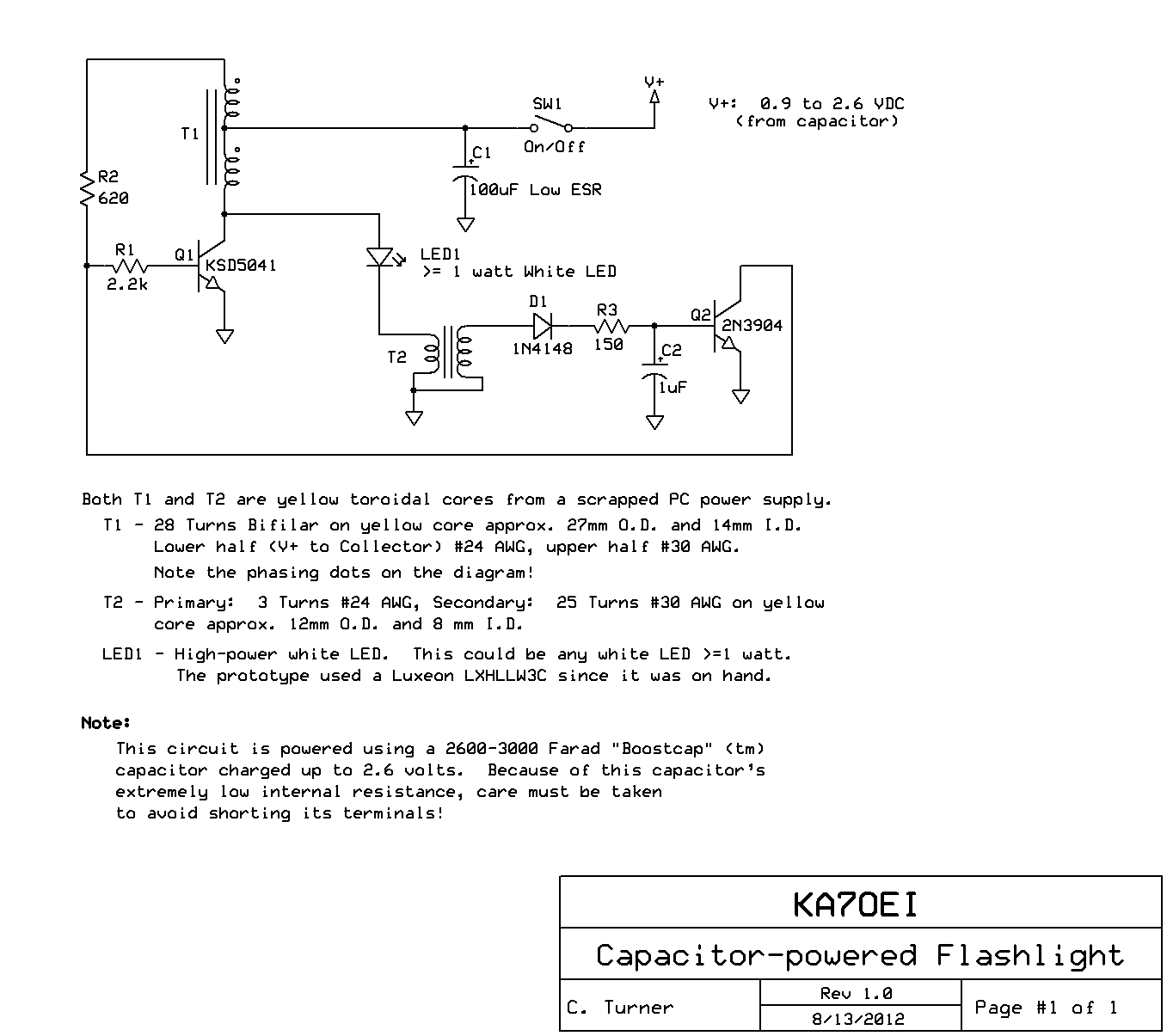 KA7OEI's blog: A more practical capacitor-Powered Flashlight
