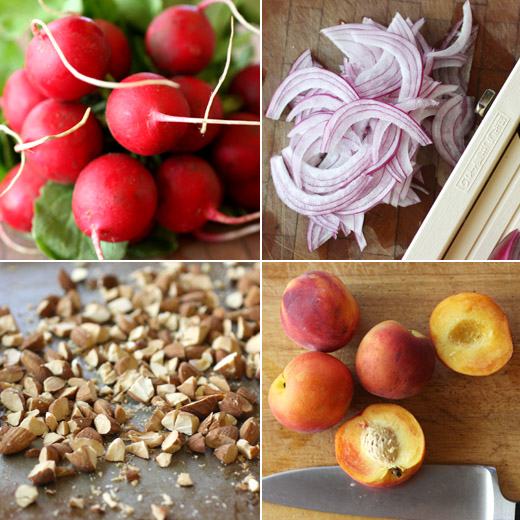 lisa is cooking: Peach and Radish Salad with French Feta and Almonds