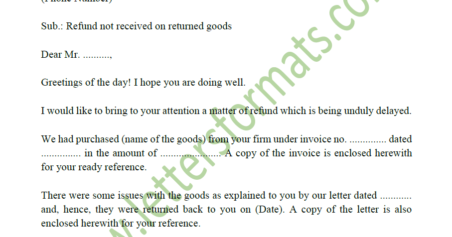 Sample Letter To Supplier For Refund On Goods Returned Back sample-letter-to-supplier-for-refund-on-goods-returned-back