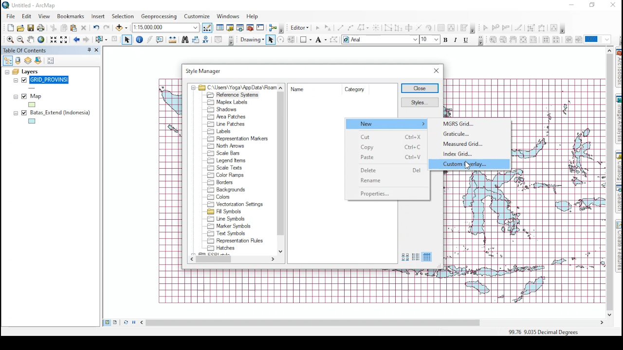 Cara Membuat Grid LU/LS atau BT pada ArcGIS - Lapak GIS