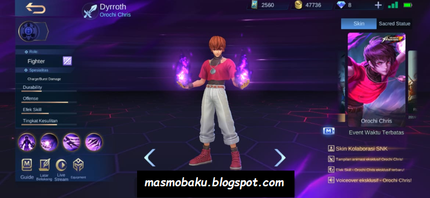 sekipo: Cara Mendapat Skin Kof Dyroth Gratis Mobile Legends