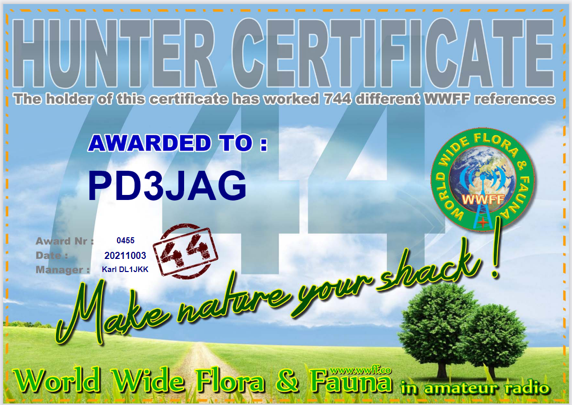 PD3JAG hamradio : WWFF-Awards