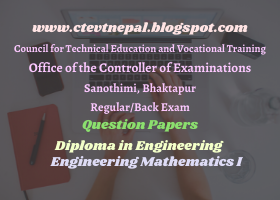 Engineering Mathematics I - 1st Semester Questions Papers CTEVT ...
