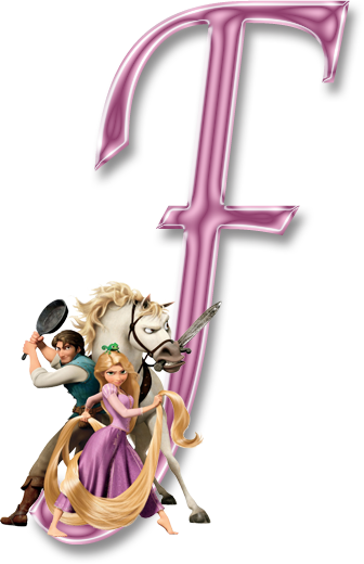 Alfabeto decorativo enrolados rapunzel em png-ALFABETOS LINDOS
