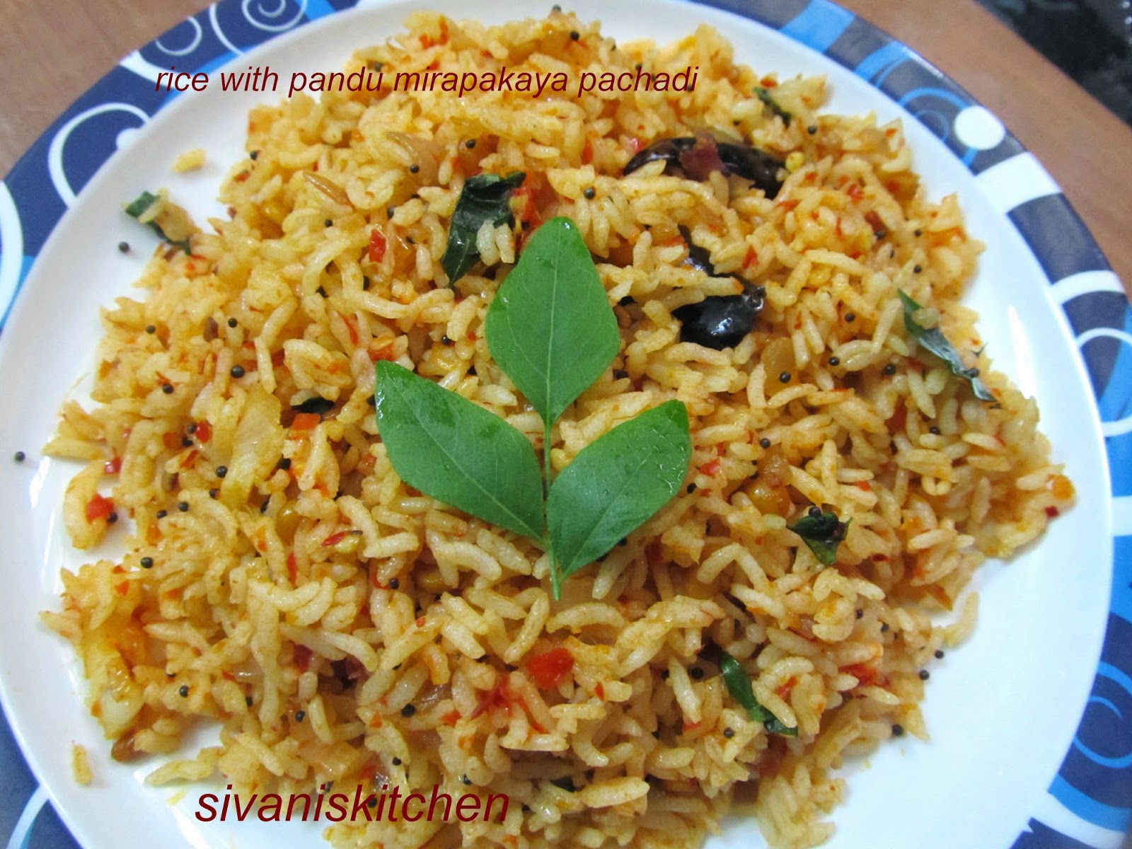 Sivani's Kitchen: Rice With Pandu Mirapakaya Pachadi
