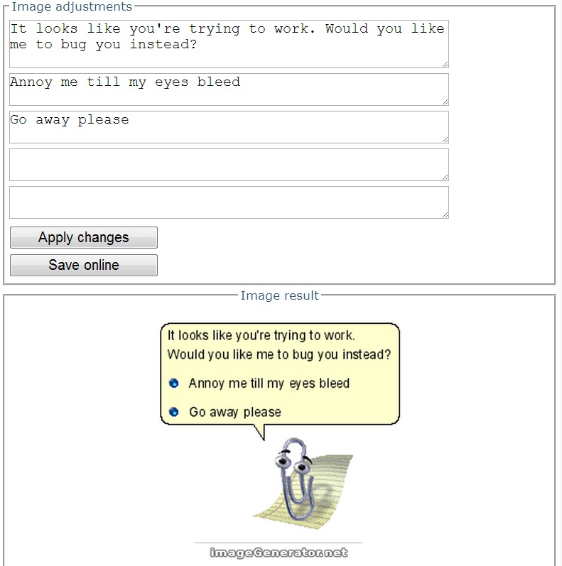 Create Clippy images : Clippy Office Assistant image generator ...